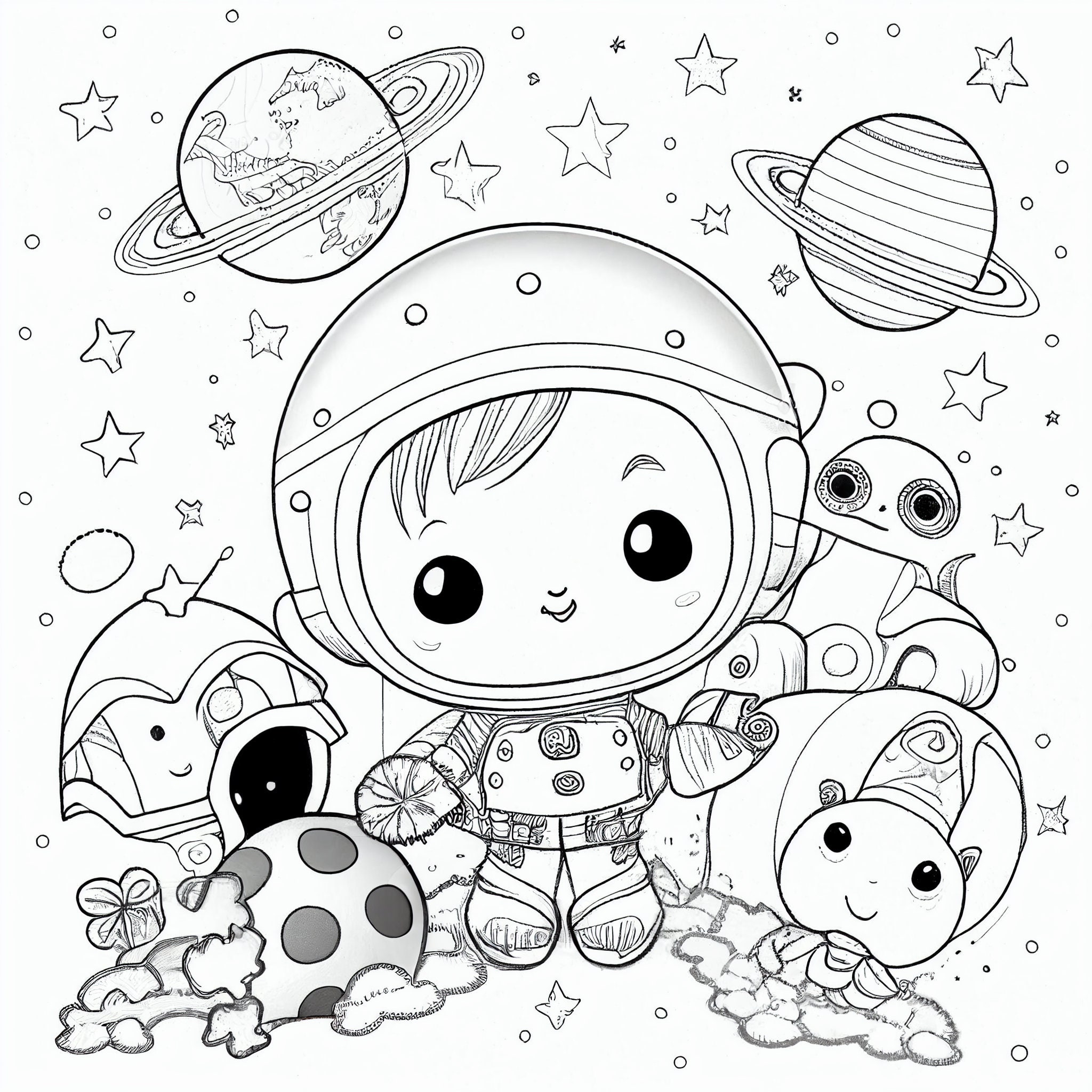 Outer Space 1- Coloring Pages (4) - Etsy