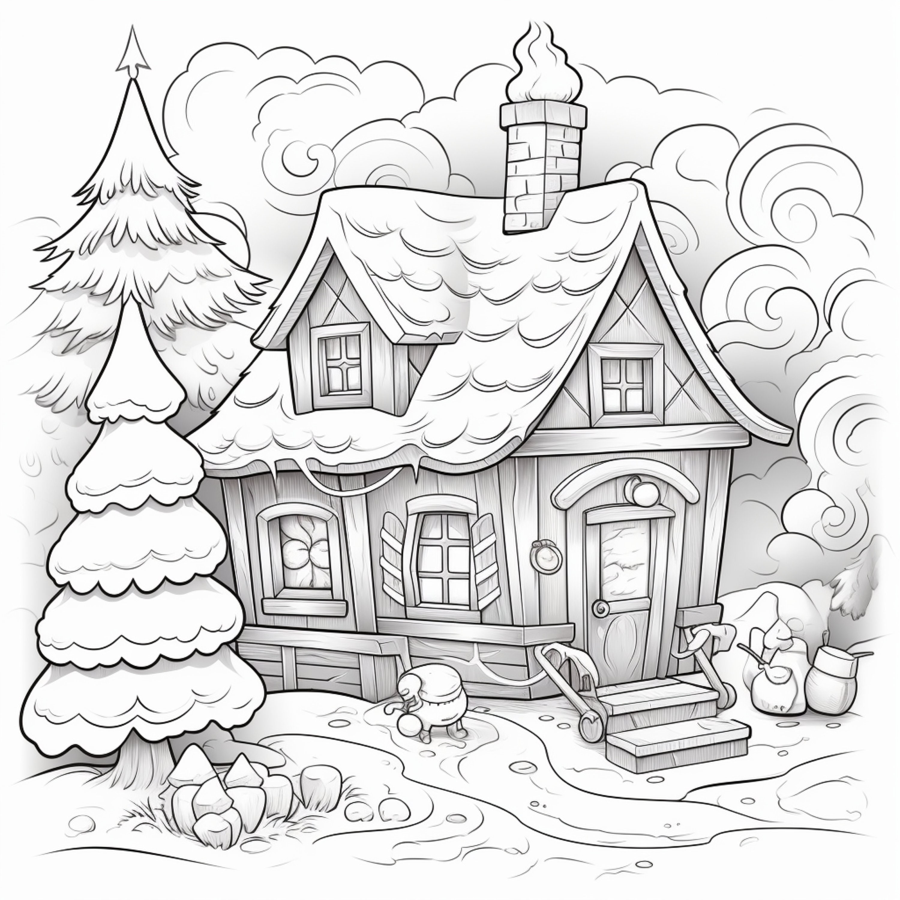 Winter/christmas 6 Coloring Pages 5 - Etsy