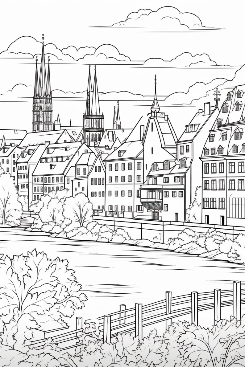 Cities 2- Coloring Pages (5) - Etsy