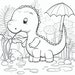 Dinosaur 5- Coloring Pages (4) - Etsy