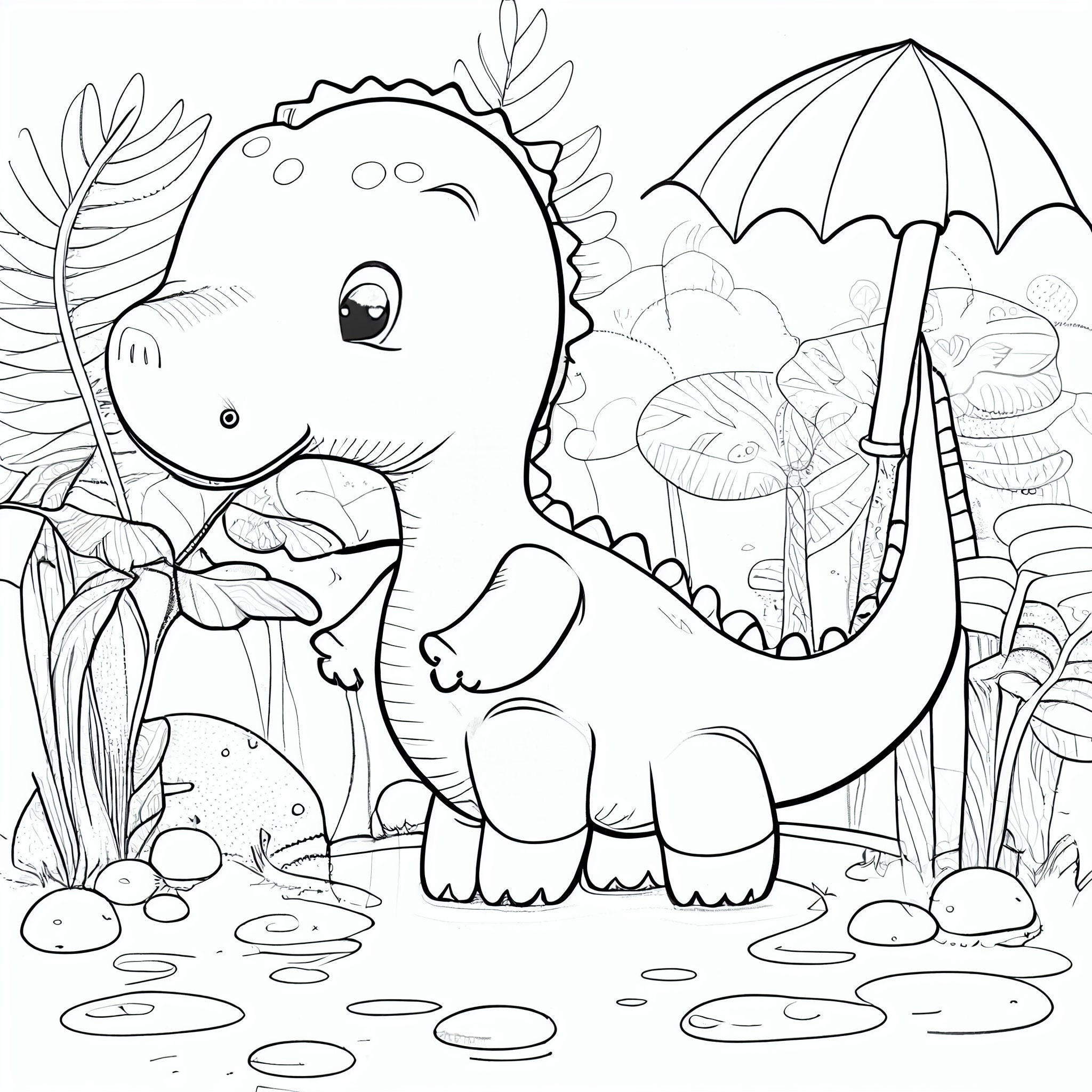 Dinosaur 5- Coloring Pages (4) - Etsy