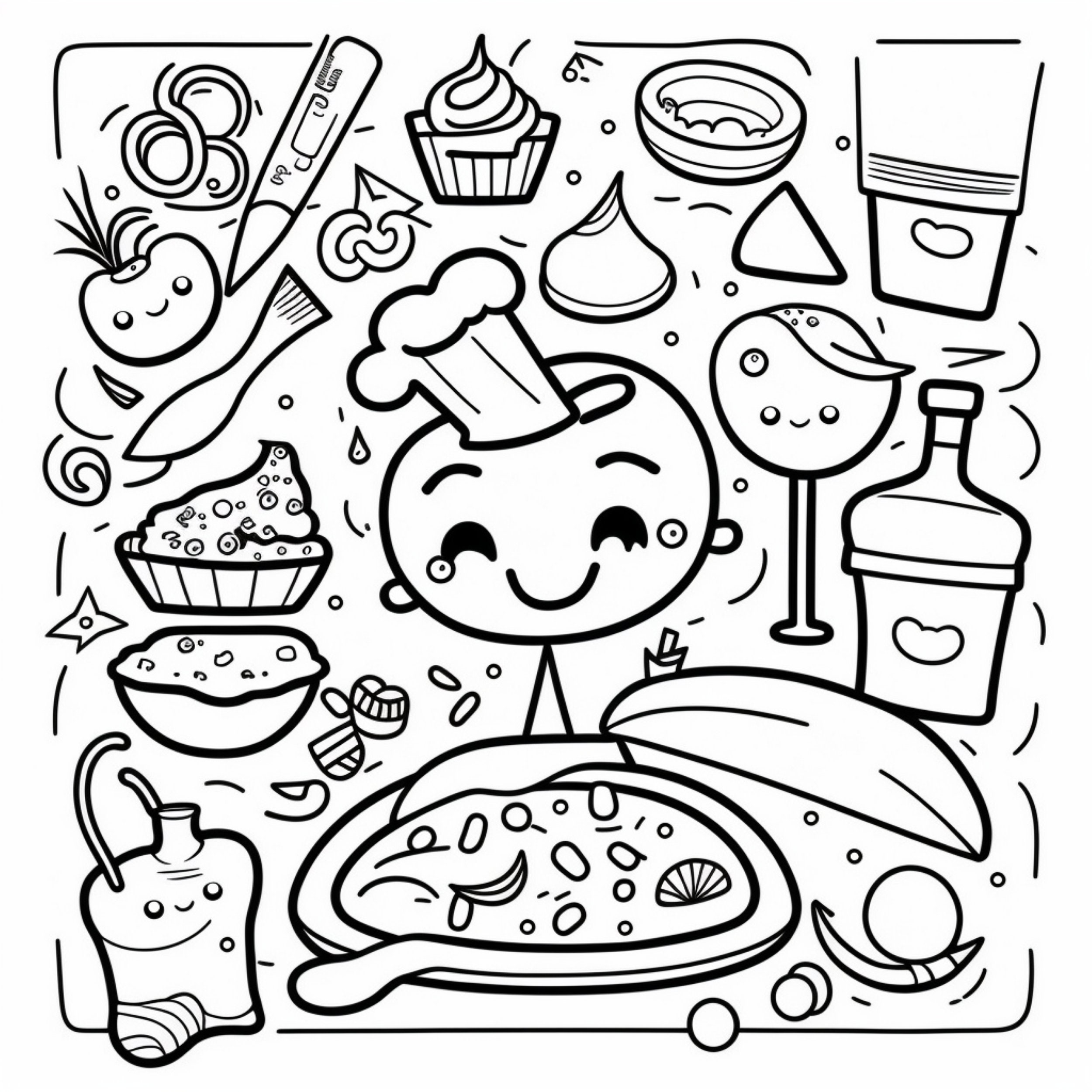 Cooking 2- Coloring Pages (5) - Etsy