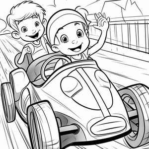Race Car 3- Coloring Pages (5) - Etsy