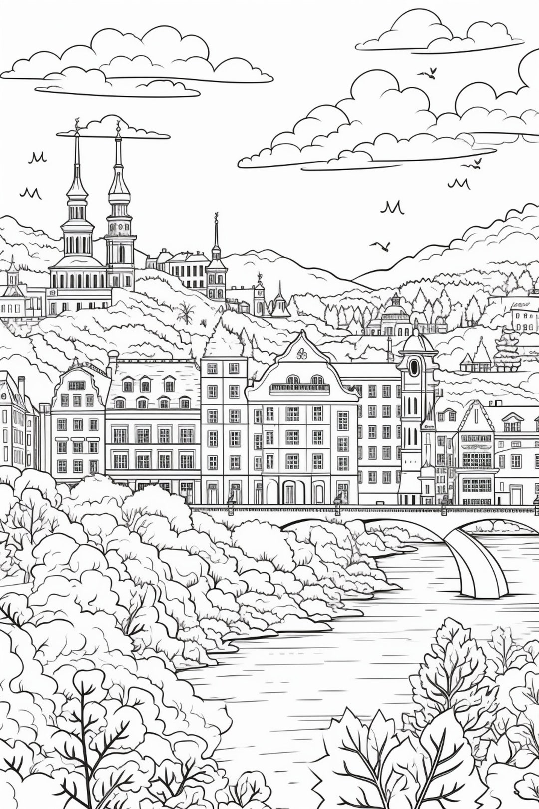 Cities 2- Coloring Pages (5) - Etsy