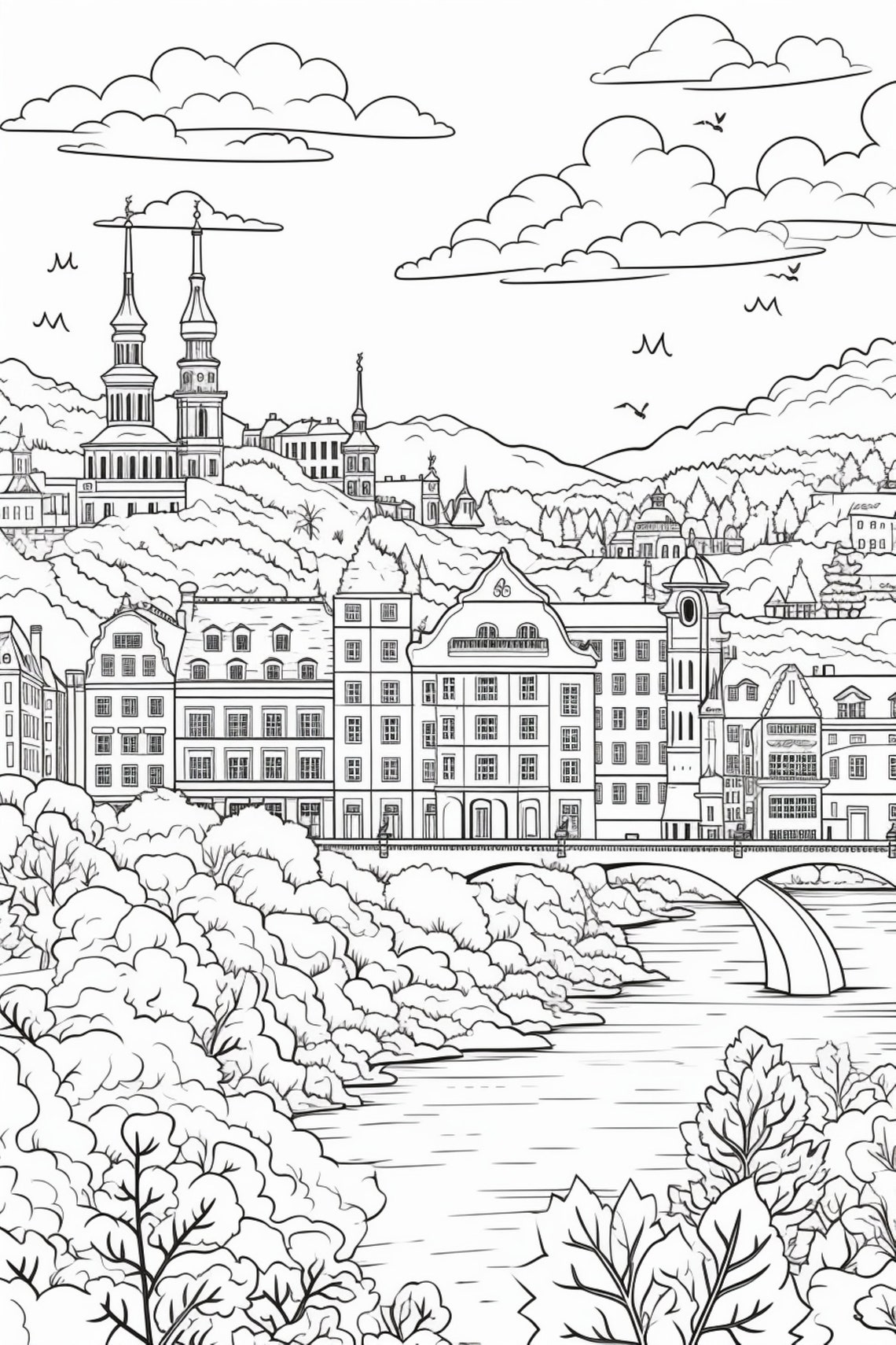 Cities 2- Coloring Pages (5) - Etsy