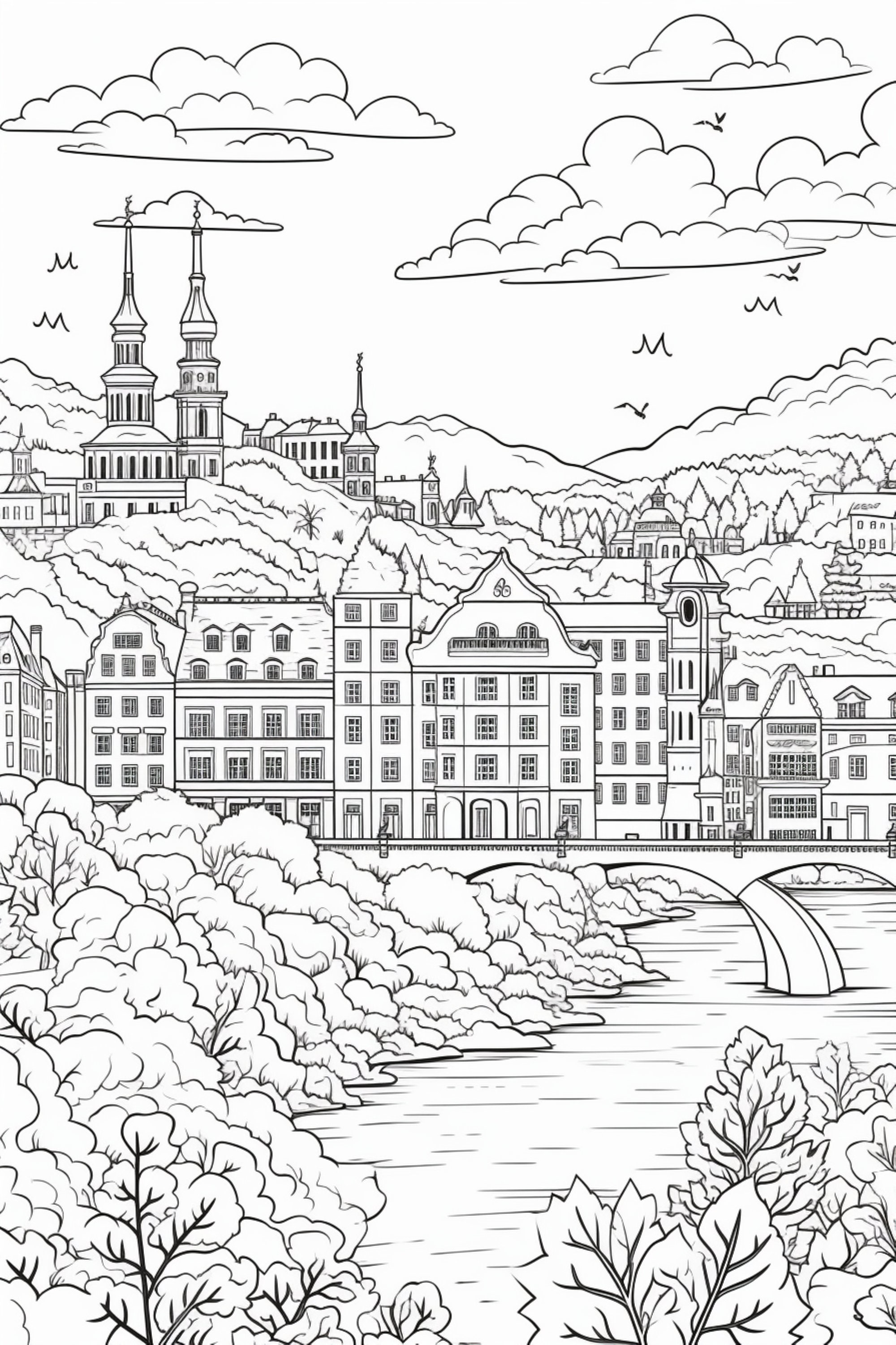 Cities 2- Coloring Pages (5) - Etsy