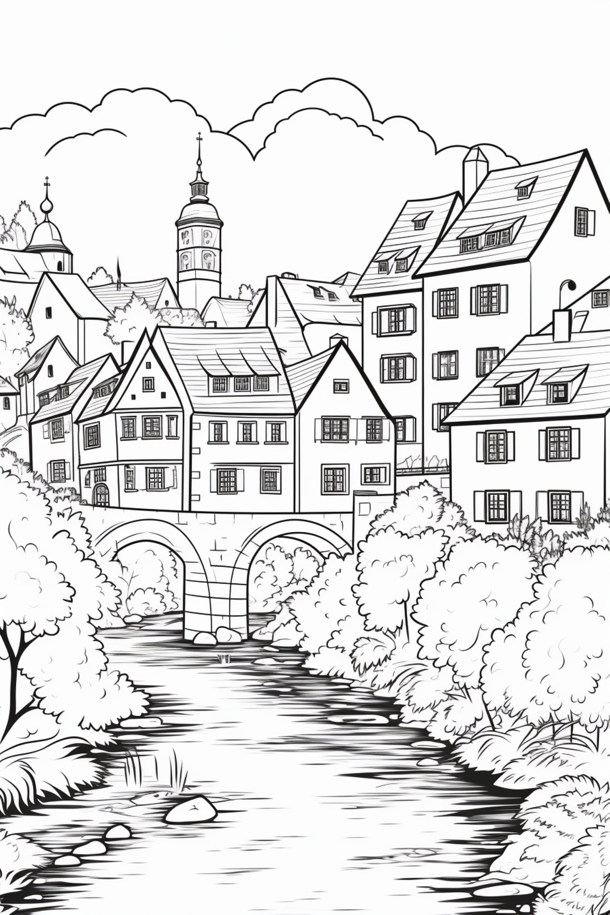 Cities 3 Coloring Pages 5 - Etsy