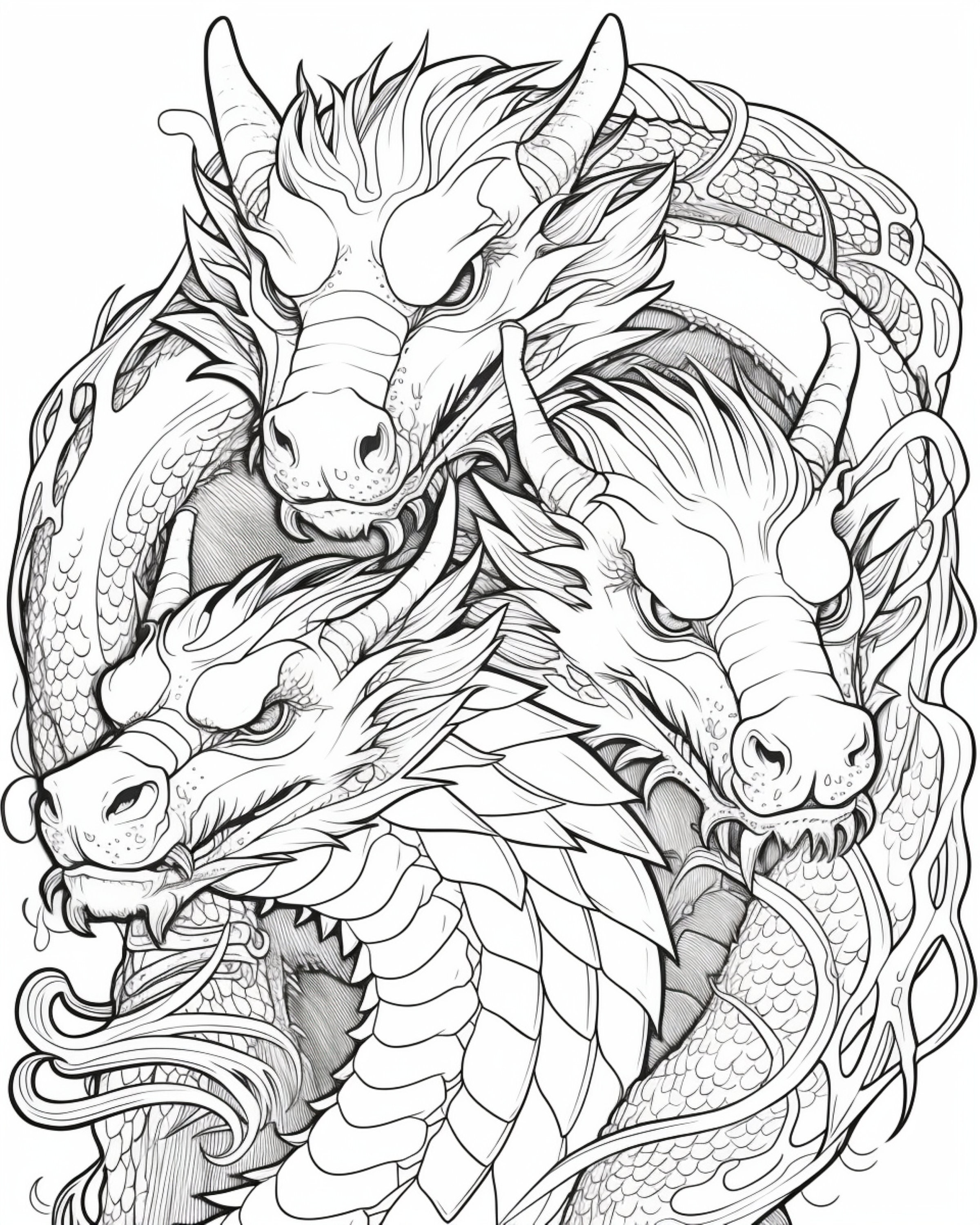Dragon 4- Coloring Pages (5) - Etsy