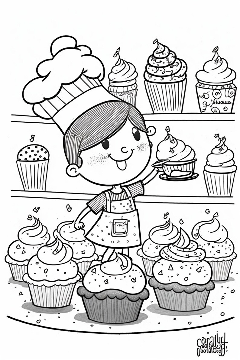 Cooking 3- Coloring Pages (5) - Etsy