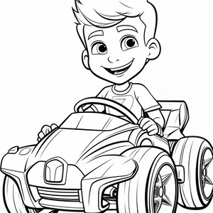 Race Car 5- Coloring Pages (5) - Etsy