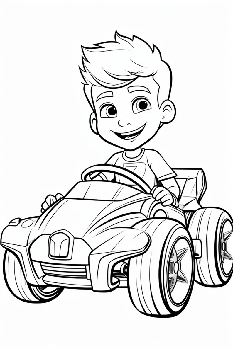 Race Car 5- Coloring Pages (5) - Etsy