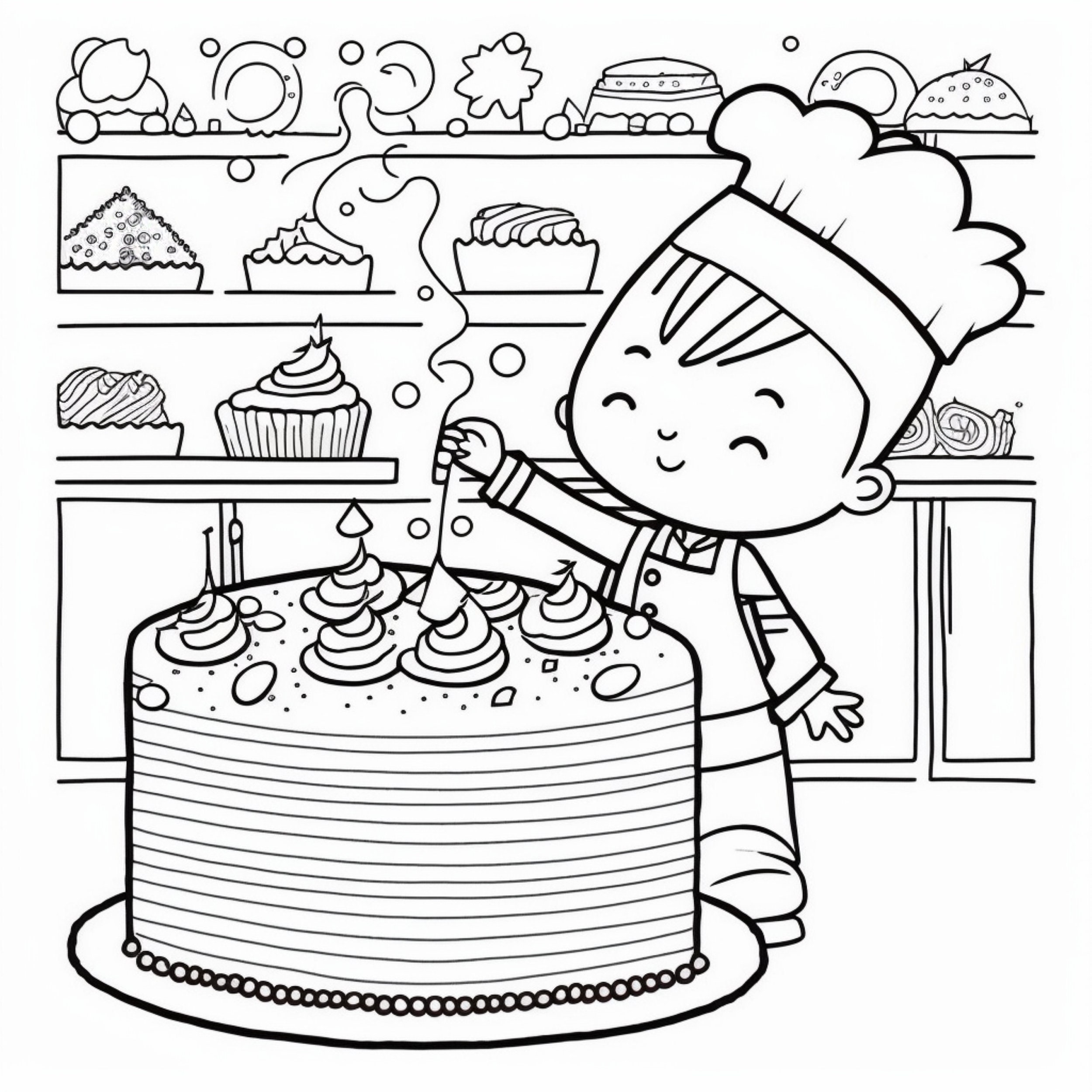 Cooking 3- Coloring Pages (5) - Etsy