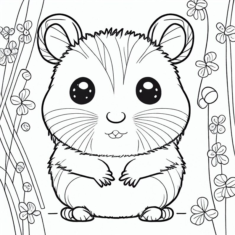 Hamster- Coloring Pages (5) - Etsy