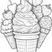 Ice Cream 1- Coloring Pages (5) - Etsy