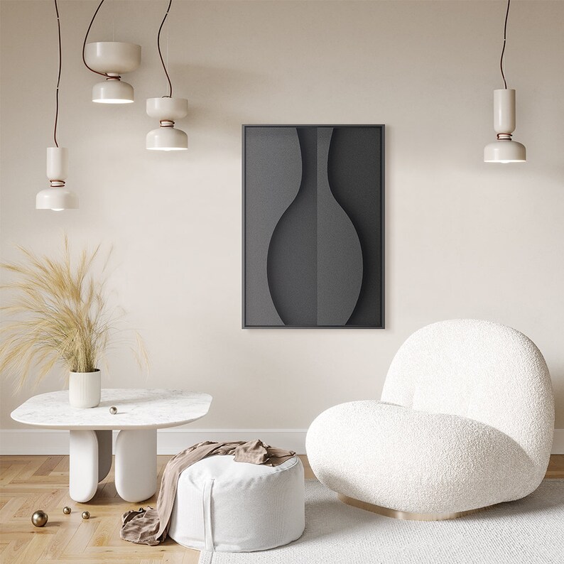 3D Art With Relief Black Ivy - Etsy