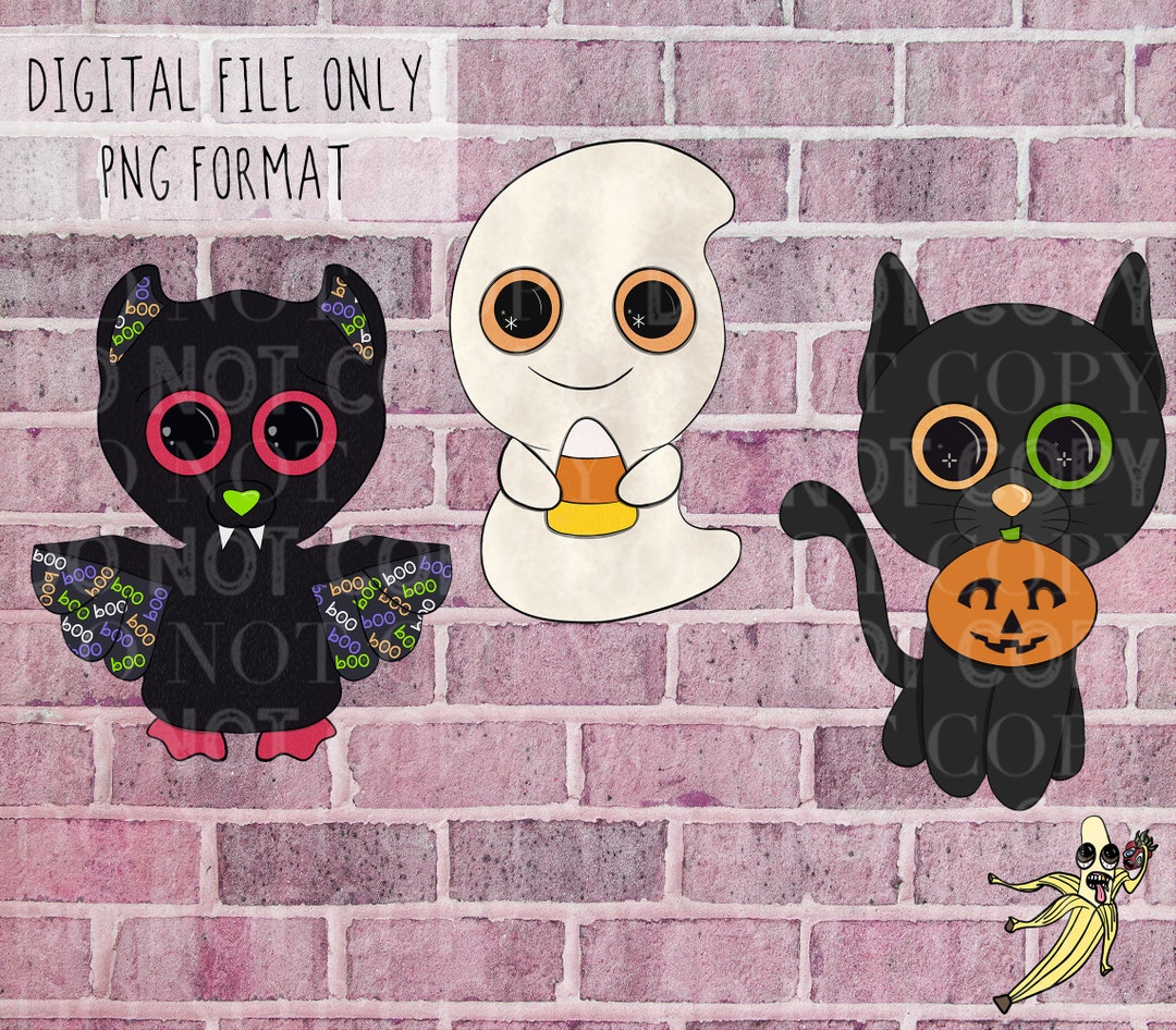 Cute Halloween Clipart Bundle Sublimation Design Downloads PNG File ...