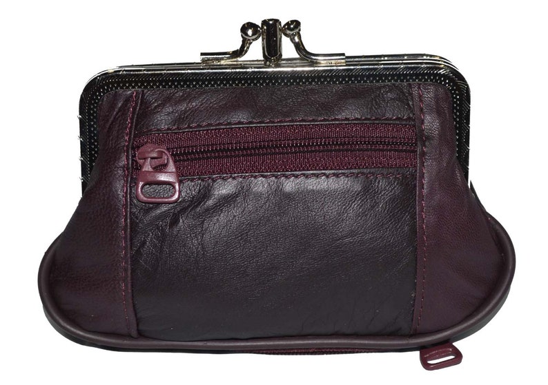 Large Coin Purse With Metal Frame and 2 Zipper Pockets Can Hold Cards ...