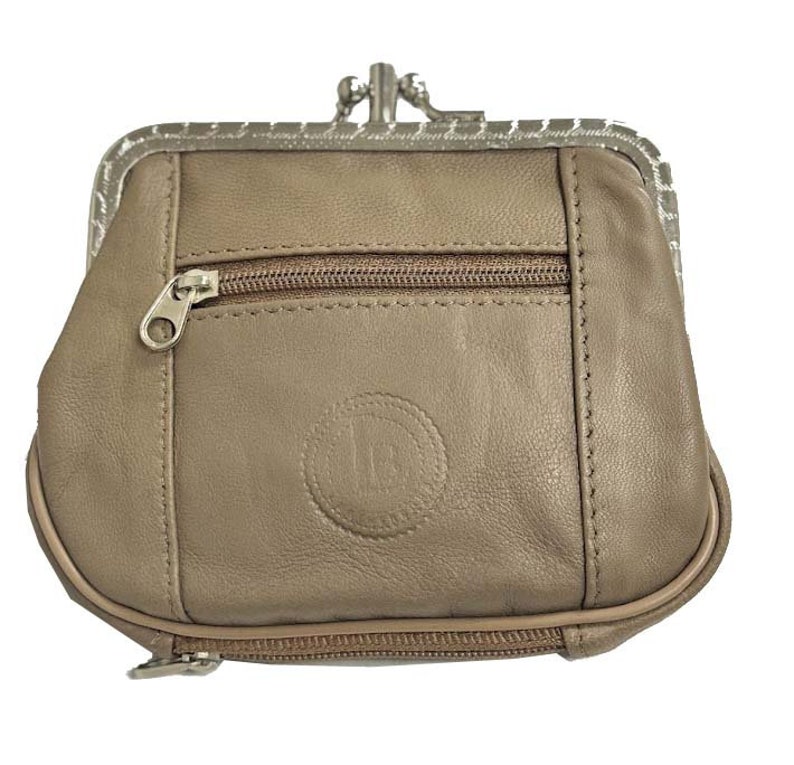 Large Coin Purse With Metal Frame and 2 Zipper Pockets Can Hold Cards ...