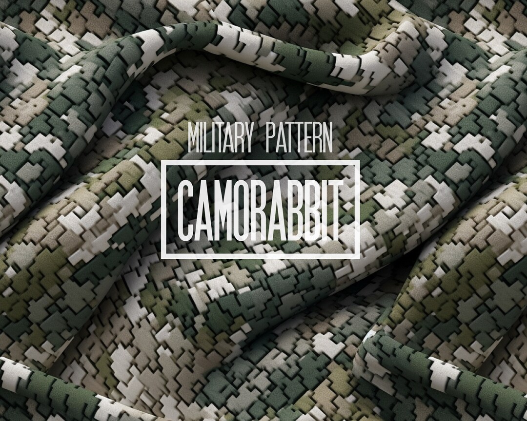 Camouflage Seamless Pattern Digital Paper camorabbit 3D Look US Army ...