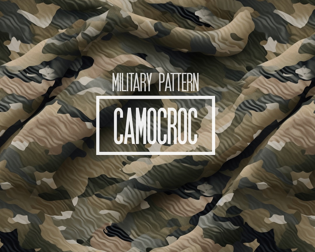 Camouflage Seamless Pattern Digital Paper camocroc 3D Look US Army Navy ...