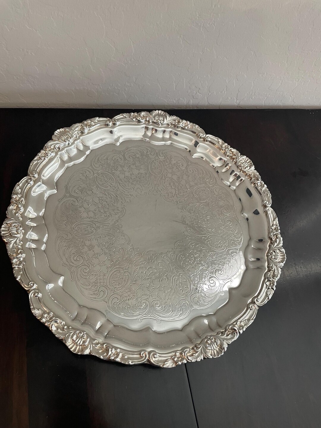 12” Vintage Footed Round Platter by Poole Silver (silverplate Holloware ...