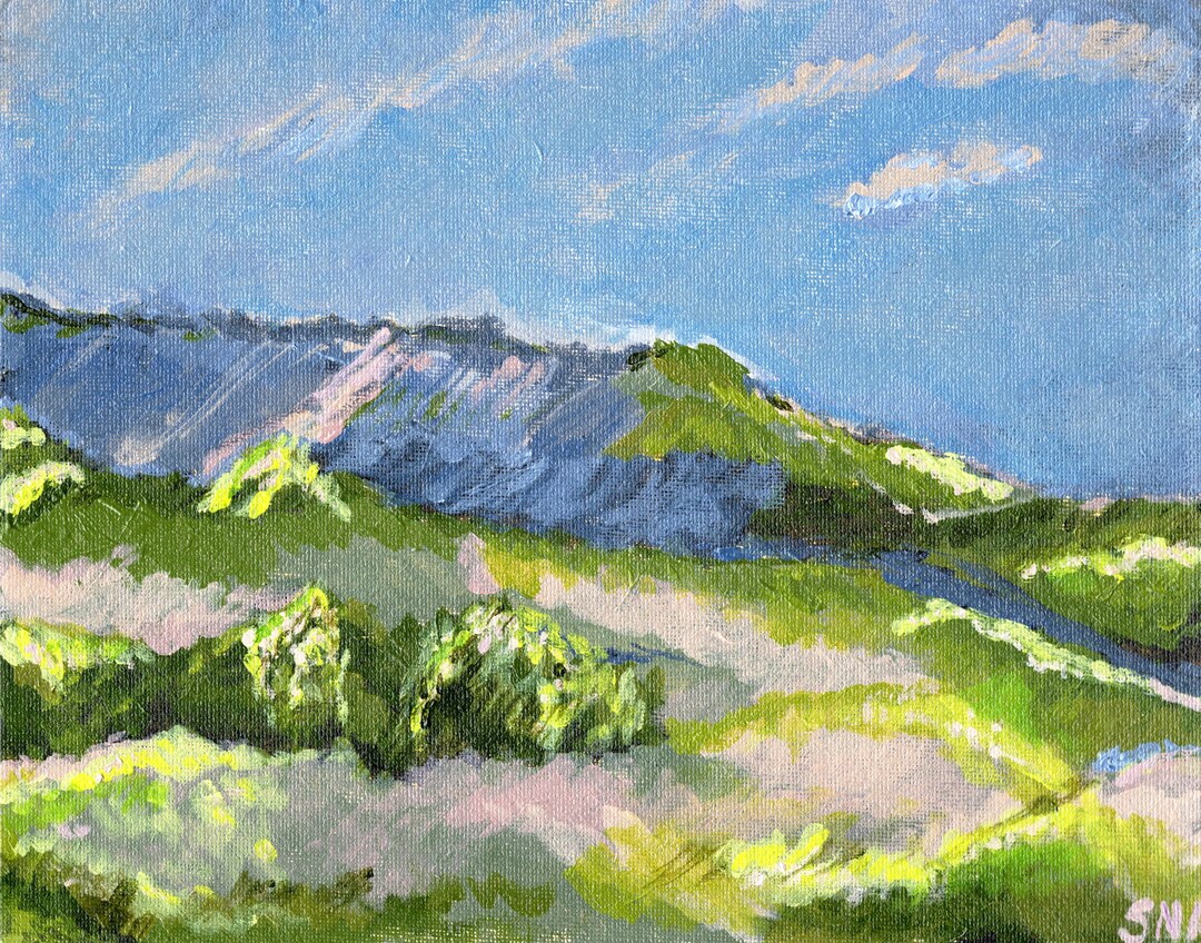 Mountain Valley Landscape: Original Acrylic Painting, Scenic Painting ...