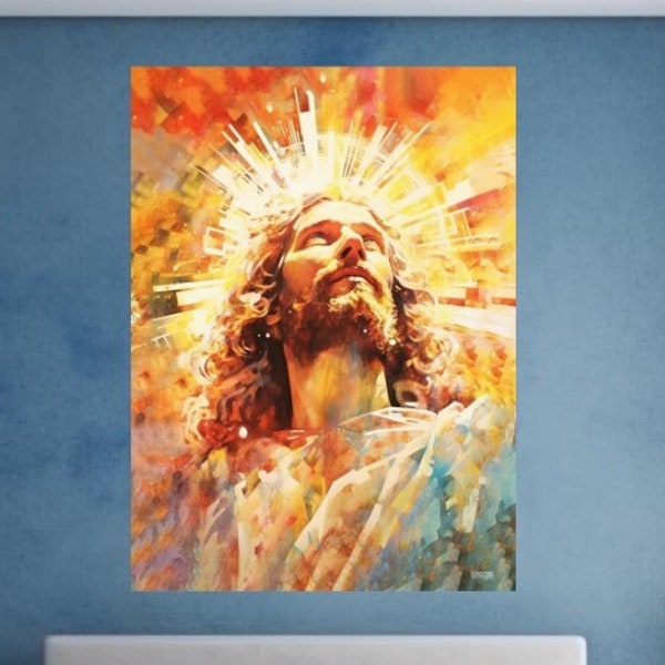 Heavenly Grace: Watercolor Blue Portrait of the Virgin Mary Canvas ...