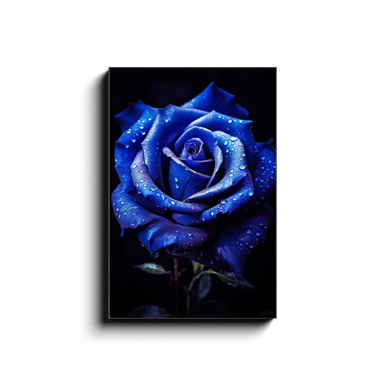 Realistic Blue Rose Canvas Print Beautiful Floral Art for - Etsy