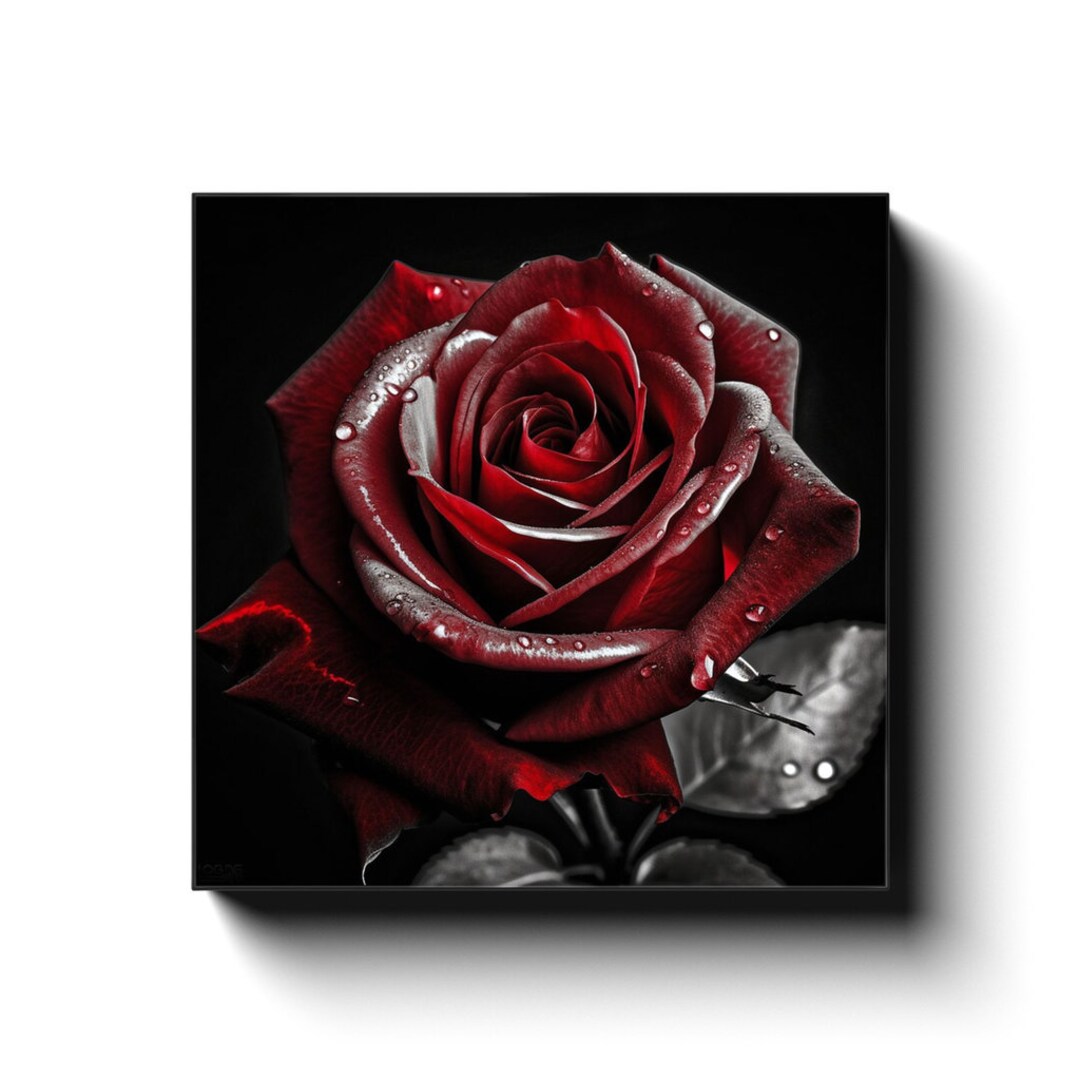 Realistic Red Rose Canvas Print Beautiful Floral Art for Your Home - Etsy