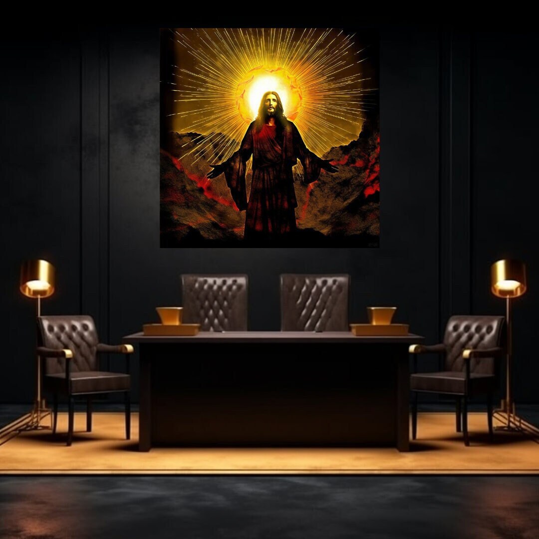 Divine Shine: Jesus With Sunburst Canvas Print - Etsy
