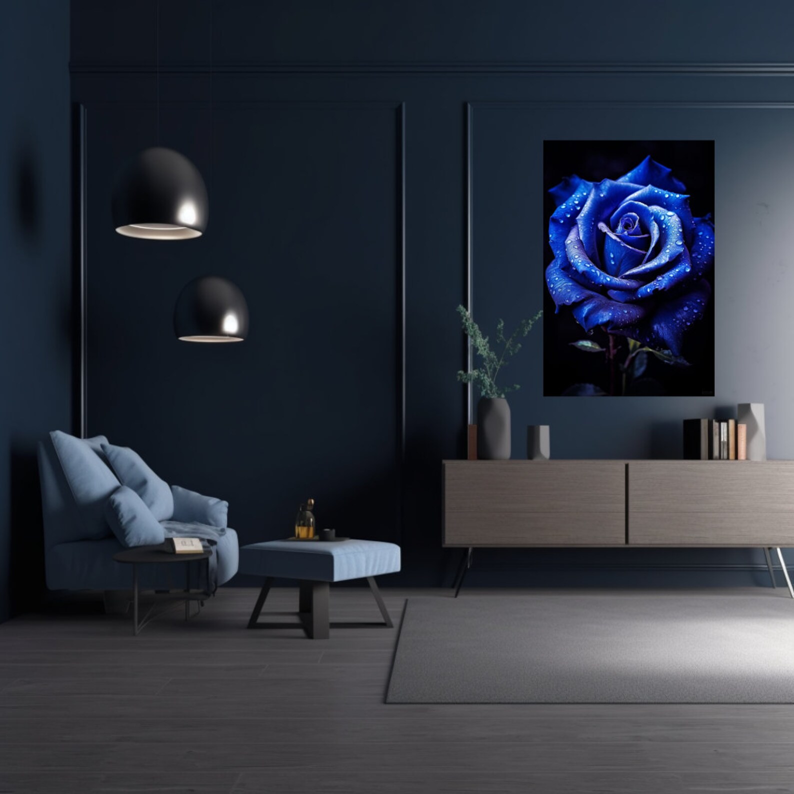 Realistic Blue Rose Canvas Print - Beautiful Floral Art for Your Home ...