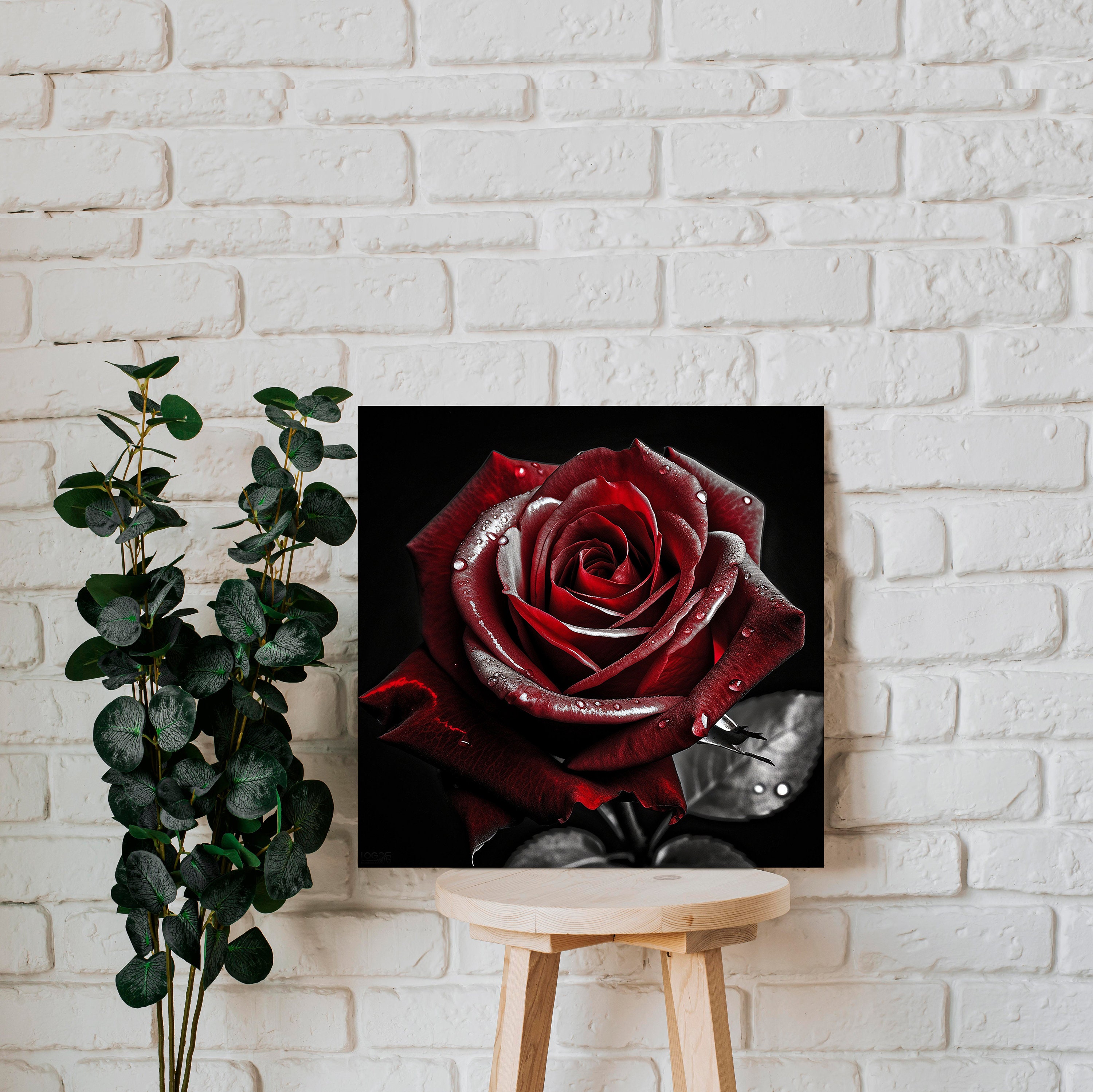 Realistic Red Rose Canvas Print - Beautiful Floral Art for Your Home - Etsy