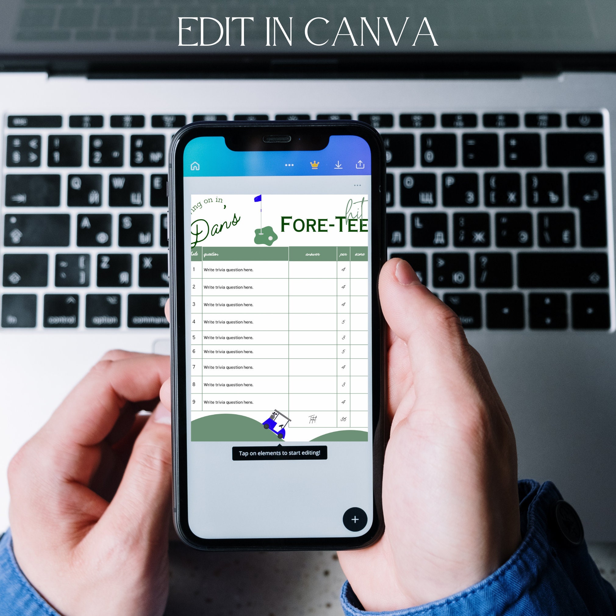 Fore-tee Birthday Invite and Trivia Golf Scorecard Template, Instant ...