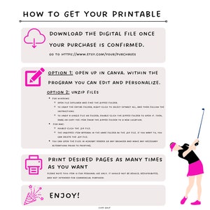 Golf Itinerary Editable Template, Printable Travel Itinerary, Digital ...