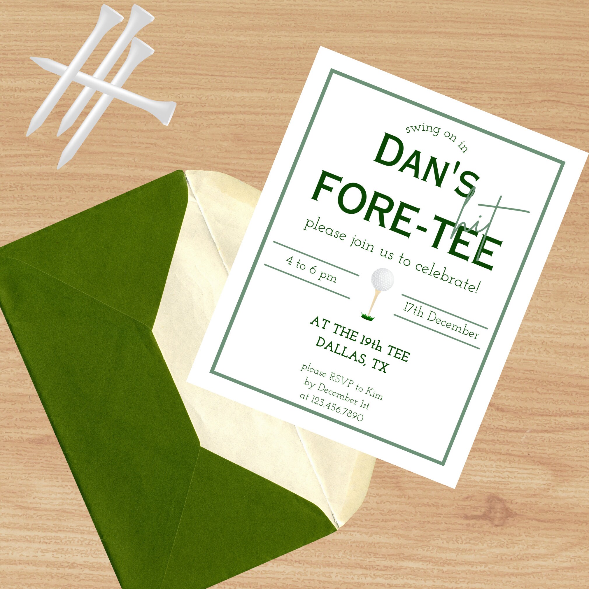 Fore-tee Birthday Invite and Trivia Golf Scorecard Template, Instant ...