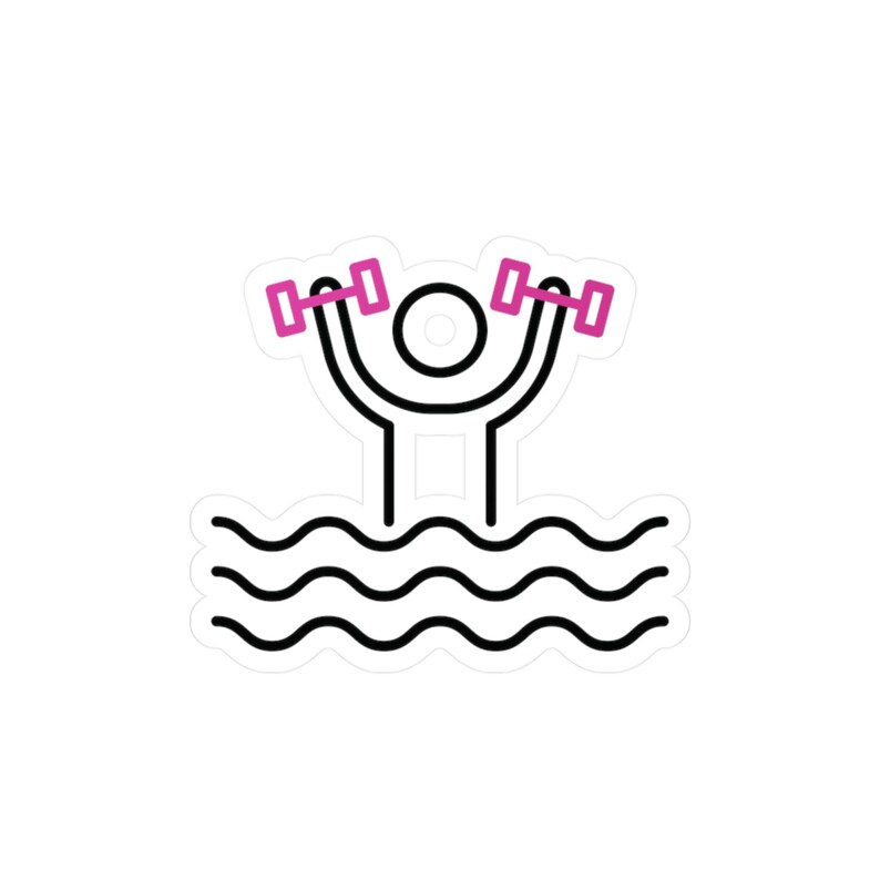 Water Aerobics Kiss-cut Vinyl Decals, Exercise Stickers, Fitness Decal ...