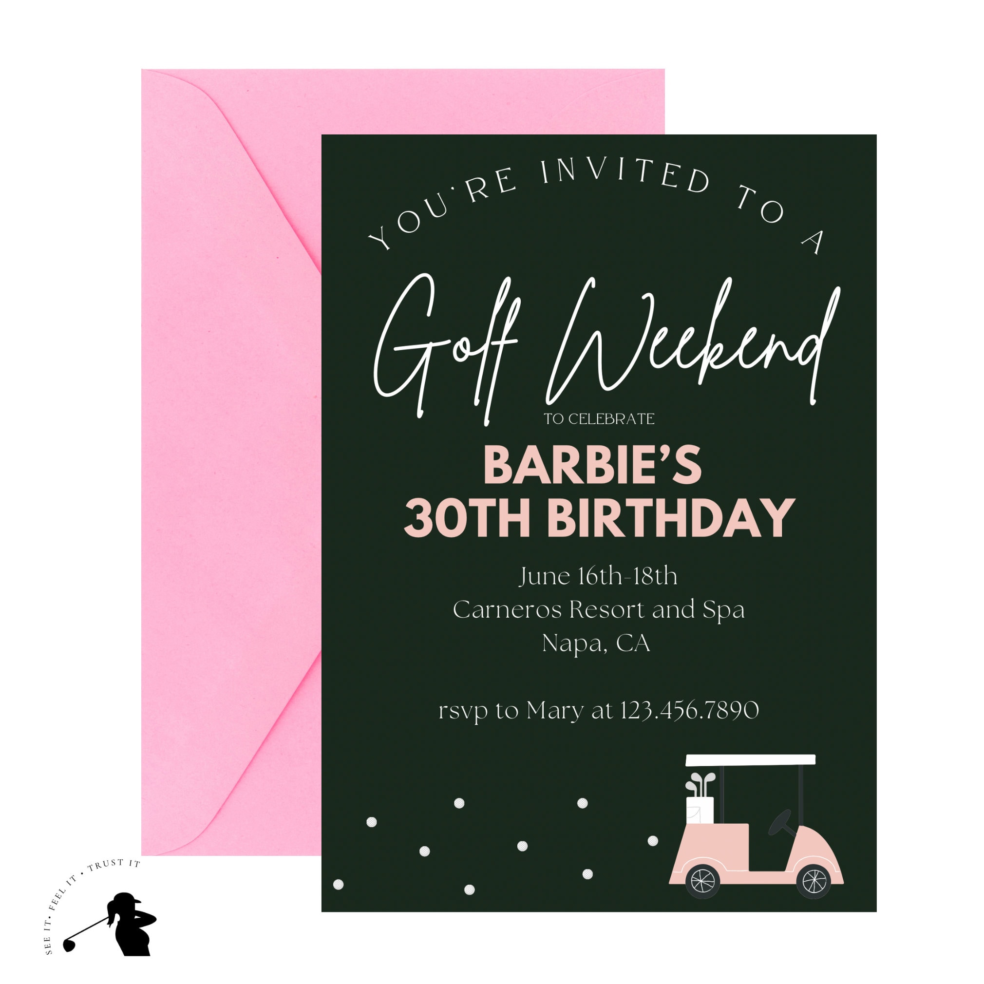 Golf Itinerary Editable Template, Printable Travel Itinerary, Digital ...