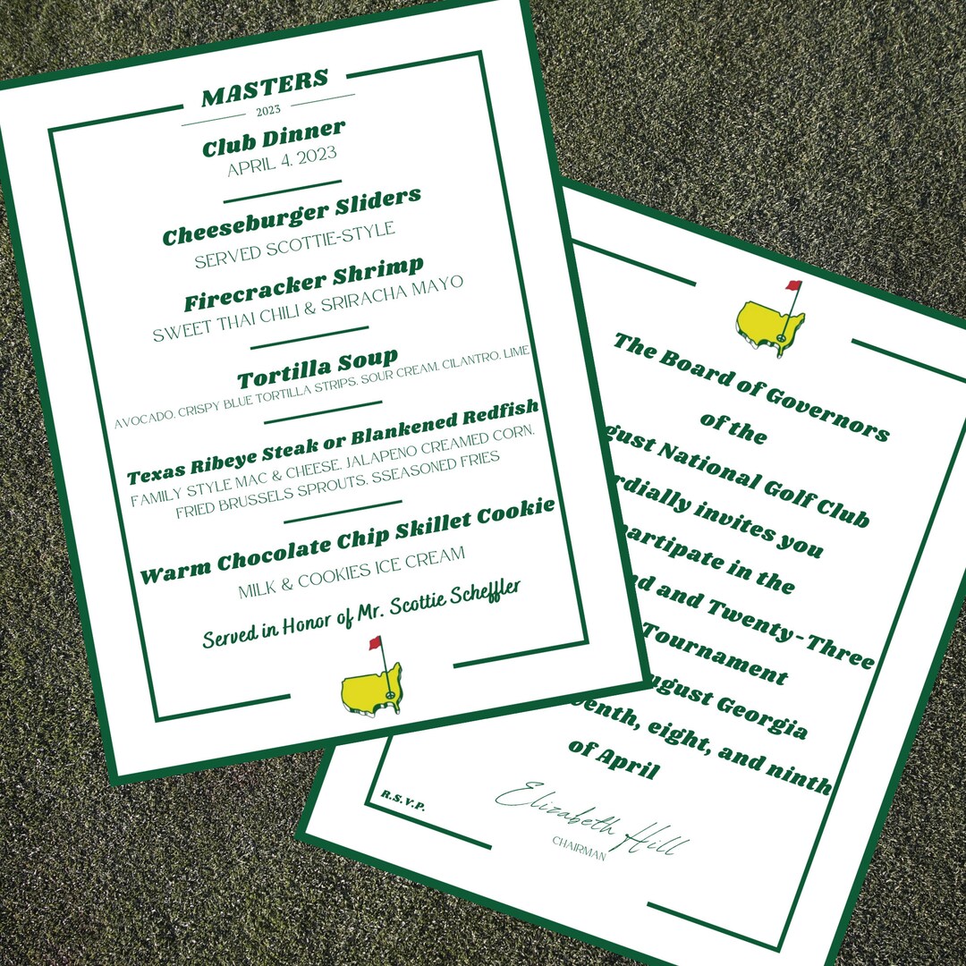 Masters Theme Invite, Digital Invite Template, Customizable, Editable ...