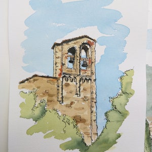 Custom 'pen & Colour' Sketch Style Painting - Etsy UK