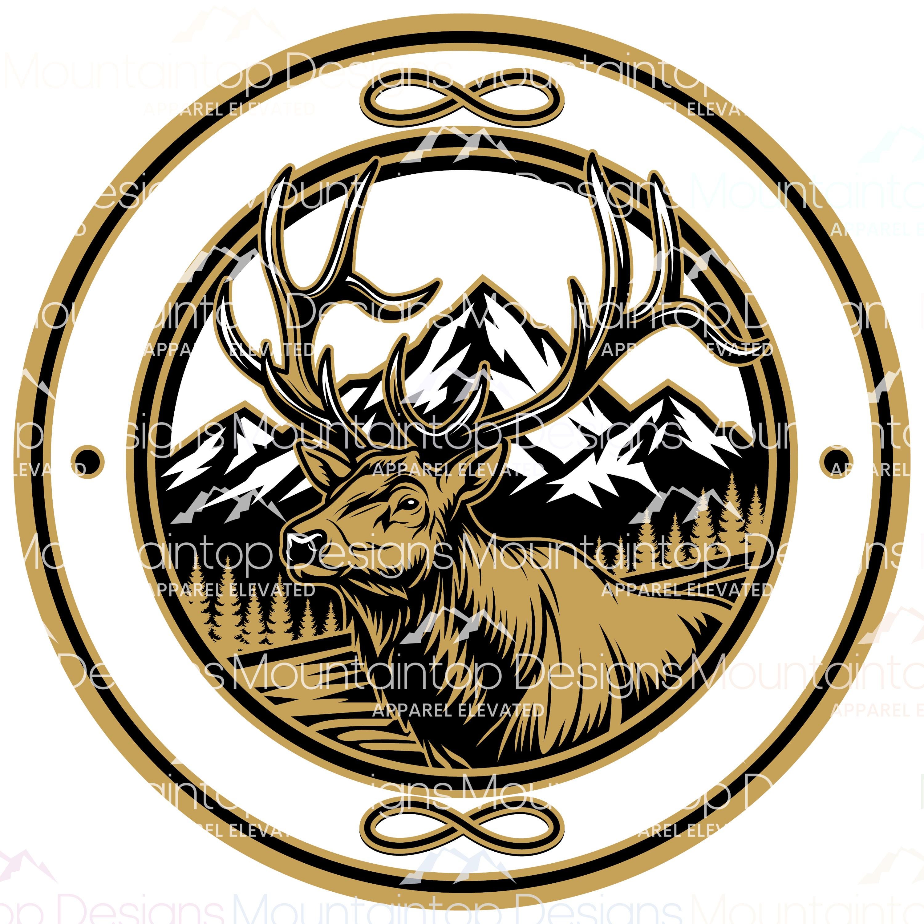 Bull Elk Circular – SVG Digital File for Tri-layer Engraving - Etsy