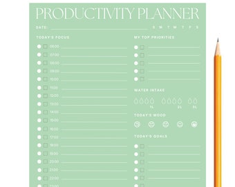 Daily Productivity Planner printable - Etsy