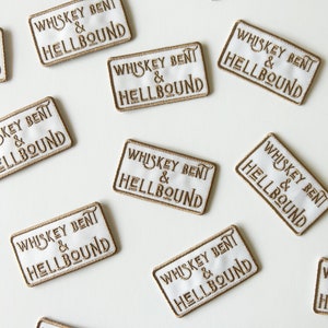 Whiskey Bent & Hell Bound Embroidered Iron-on Patch for Clothing, Hats and Bags Southern Outlaw ...