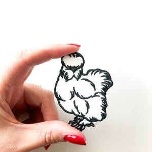 Silkie Chicken Embroidered Iron-on Patch Patch for Hats, Clothing, Bags ...