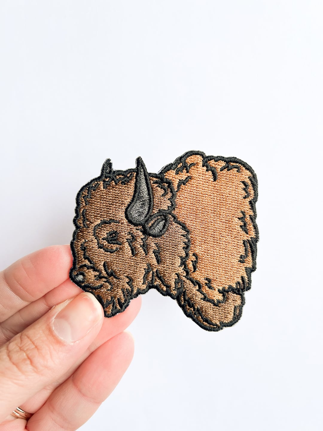 Buffalo Embroidered Iron on Patch for Clothing, Hats and Bags | Bison Embroidered Iron Hat Patch ...