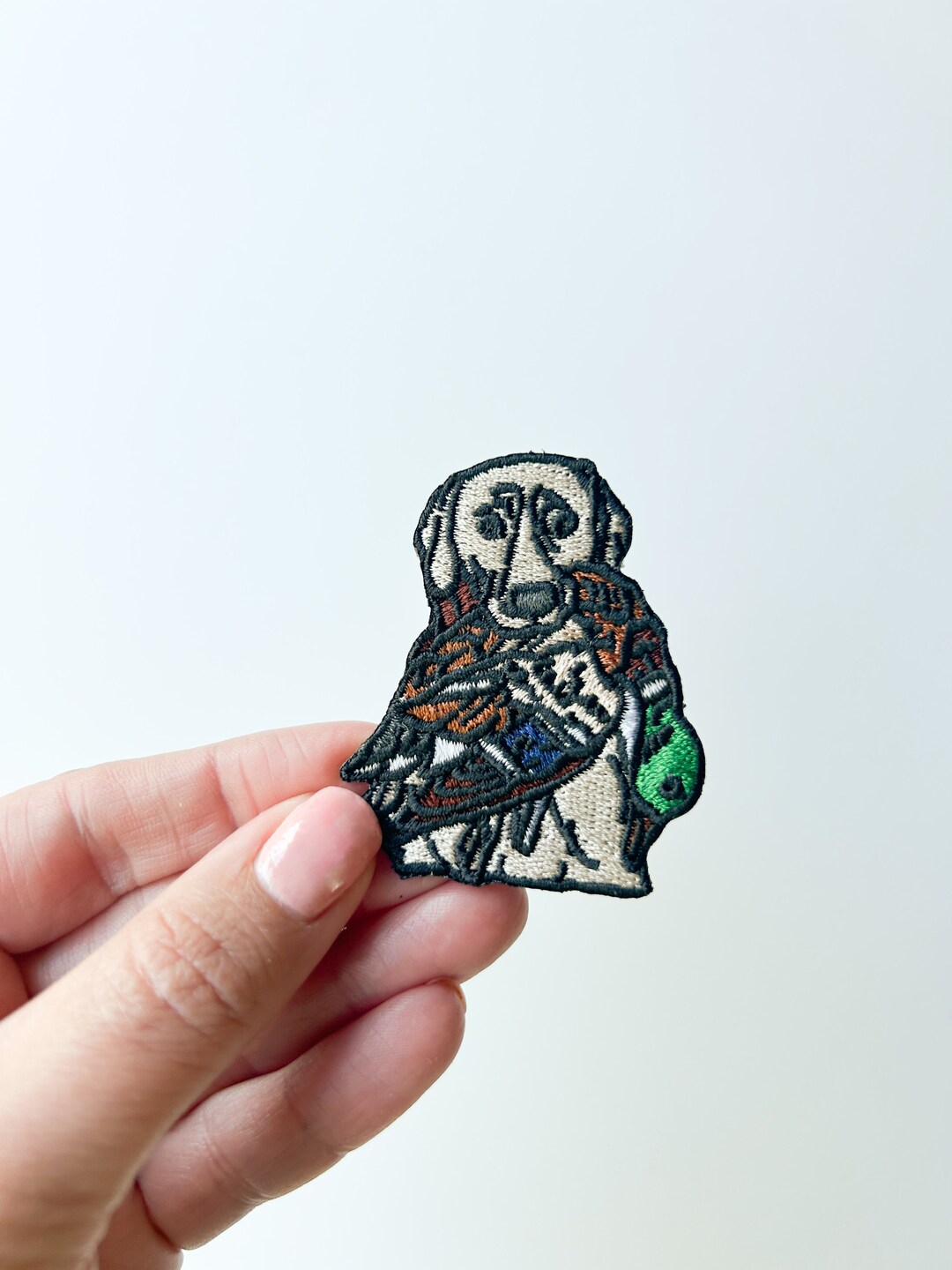 White Yellow Labrador Embroidered Iron on Patch Dog Patch for Hats ...