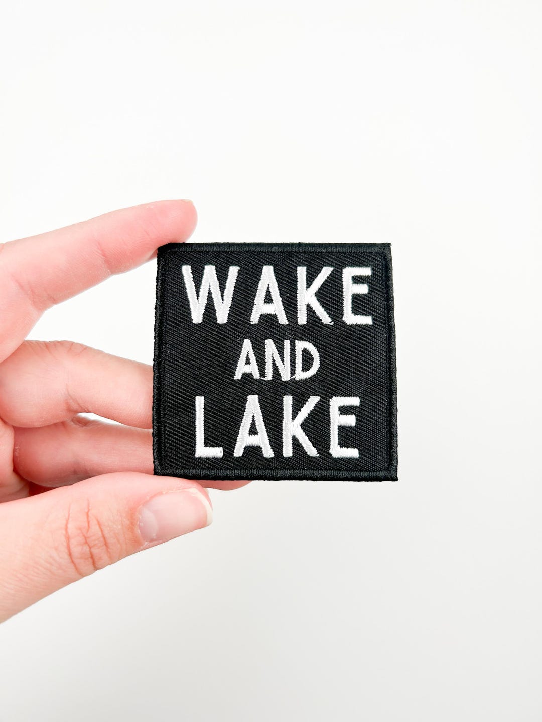 Black Wake and Lake Embroidered Iron on Patch for Clothing, Hats and ...