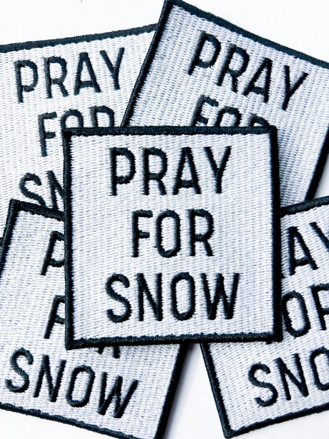 Pray for Snow Patch Embroidered Iron-on Patch Black and White Patch for ...