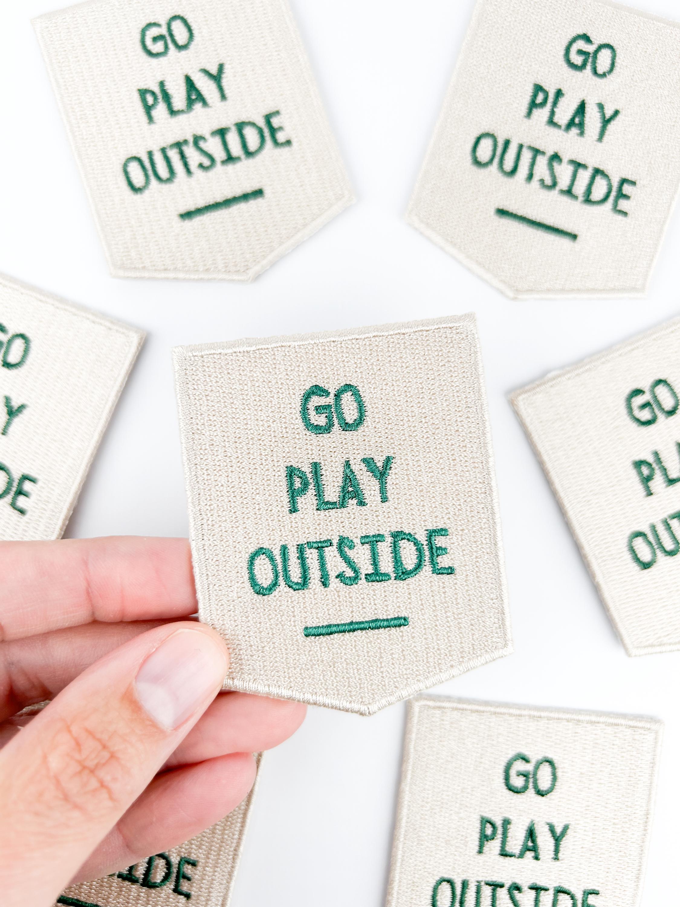 Go Play Outside Iron-on Patch Embroidered Patch for Hat, Clothing or ...