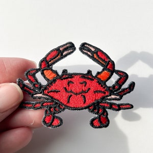 Red Crab Embroidered Iron on Patch Iron on Patch Embroidered Patch Hat ...