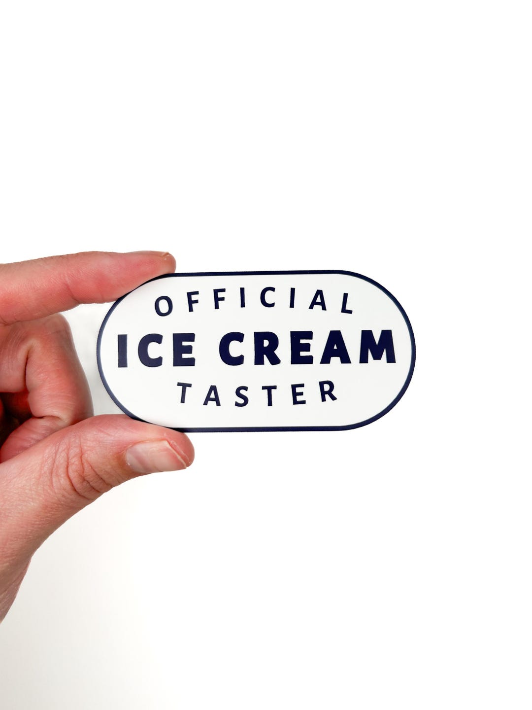 Official Ice Cream Taster Sticker | Blue & White Fun Decal | Foodie ...